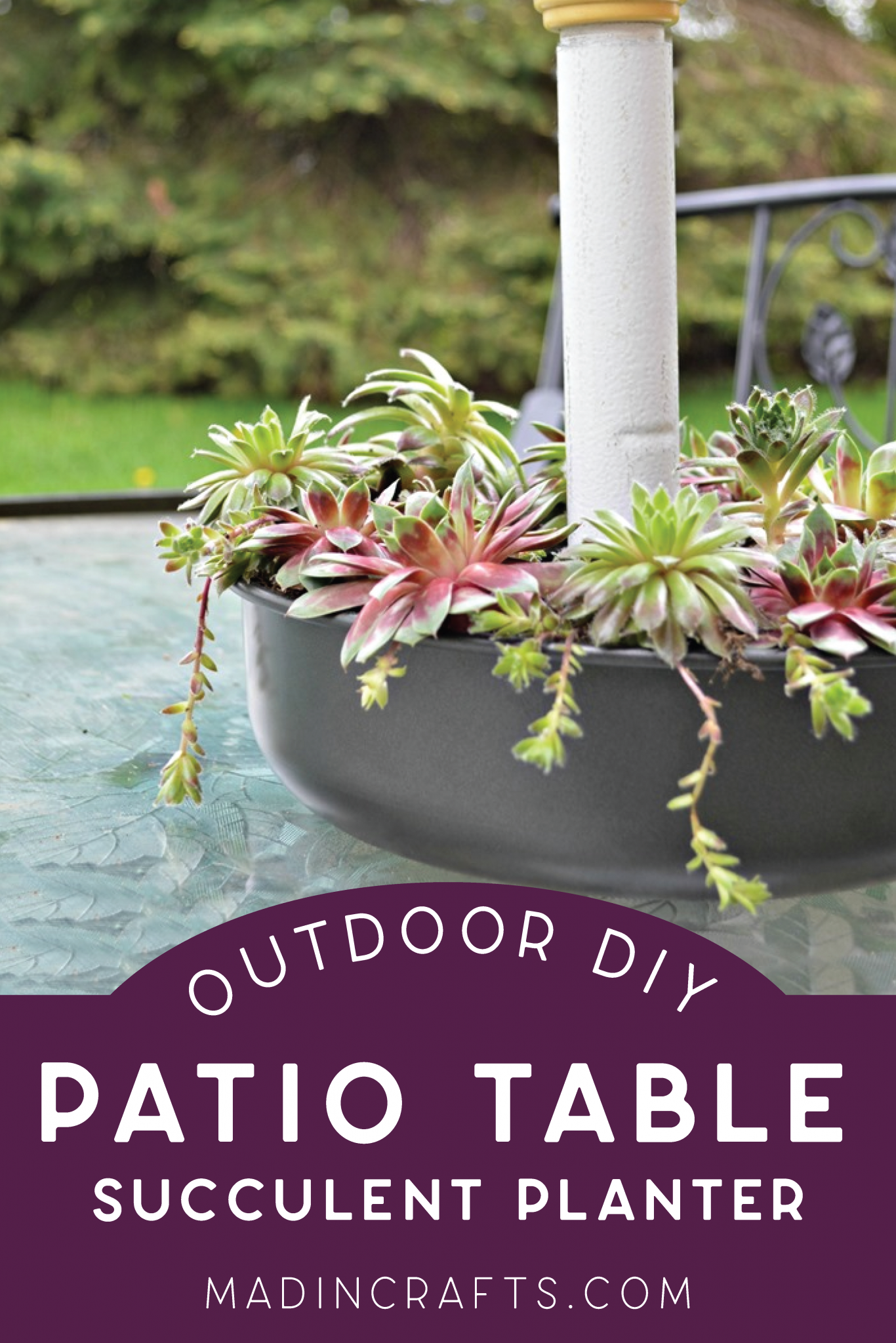 SUCCULENT PATIO TABLE PLANTER Video Tutorials Mad in Crafts
