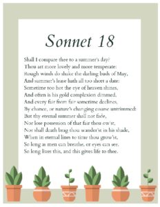 SHAKESPEARE LOVE SONNET PRINTABLES FOR VALENTINE'S DAY Valentine's Day ...