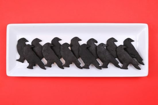 THREE-EYED RAVEN CHOCOLATE CUT-OUT COOKIES Dessert Mad in Crafts