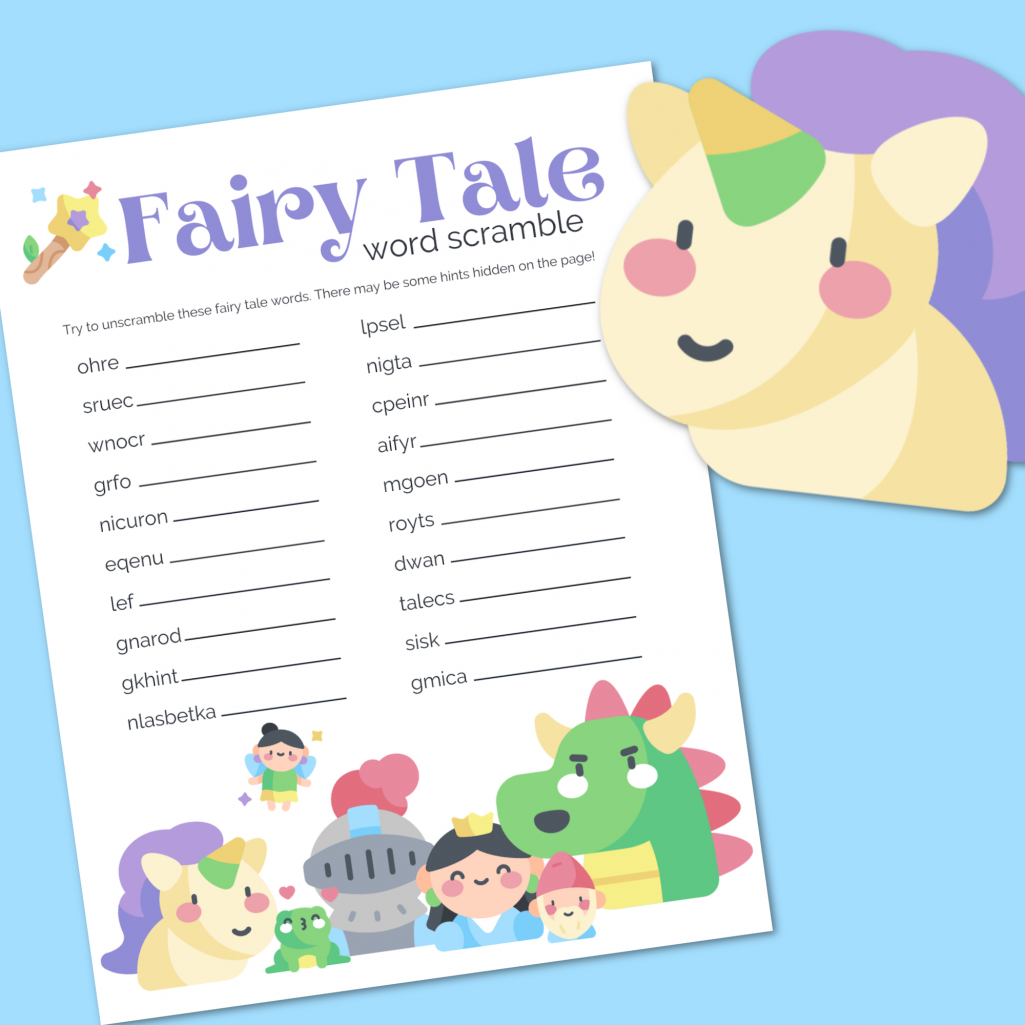 FAIRY TALE WORD SCRAMBLE PRINTABLE Crafts Mad in Crafts