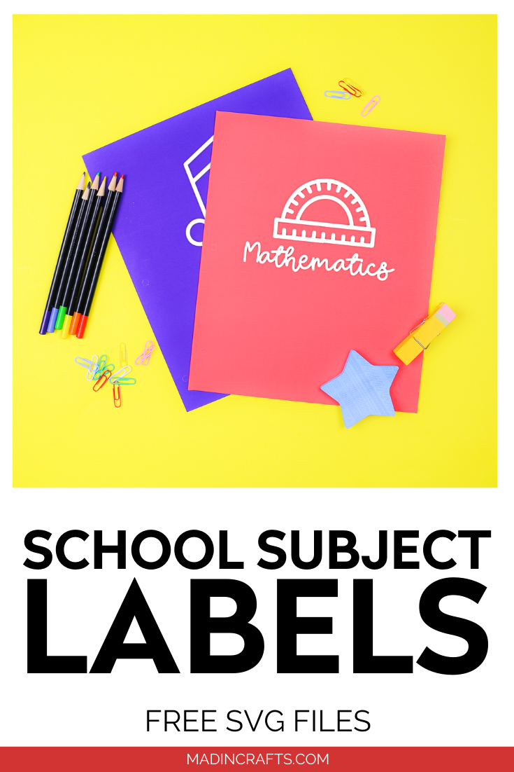 CLASSROOM ORGANIZATION SCHOOL SUBJECT LABEL SVGS Crafts Mad in Crafts