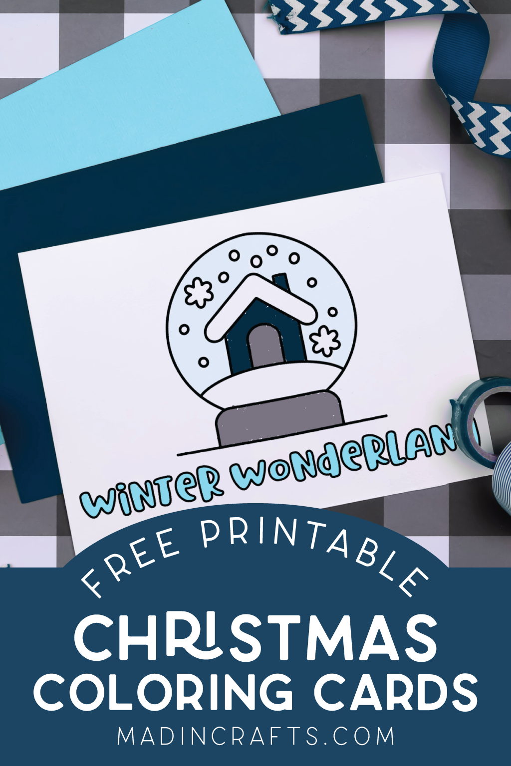 CHRISTMAS CARD COLORING PAGE PRINTABLES Crafts Mad in Crafts