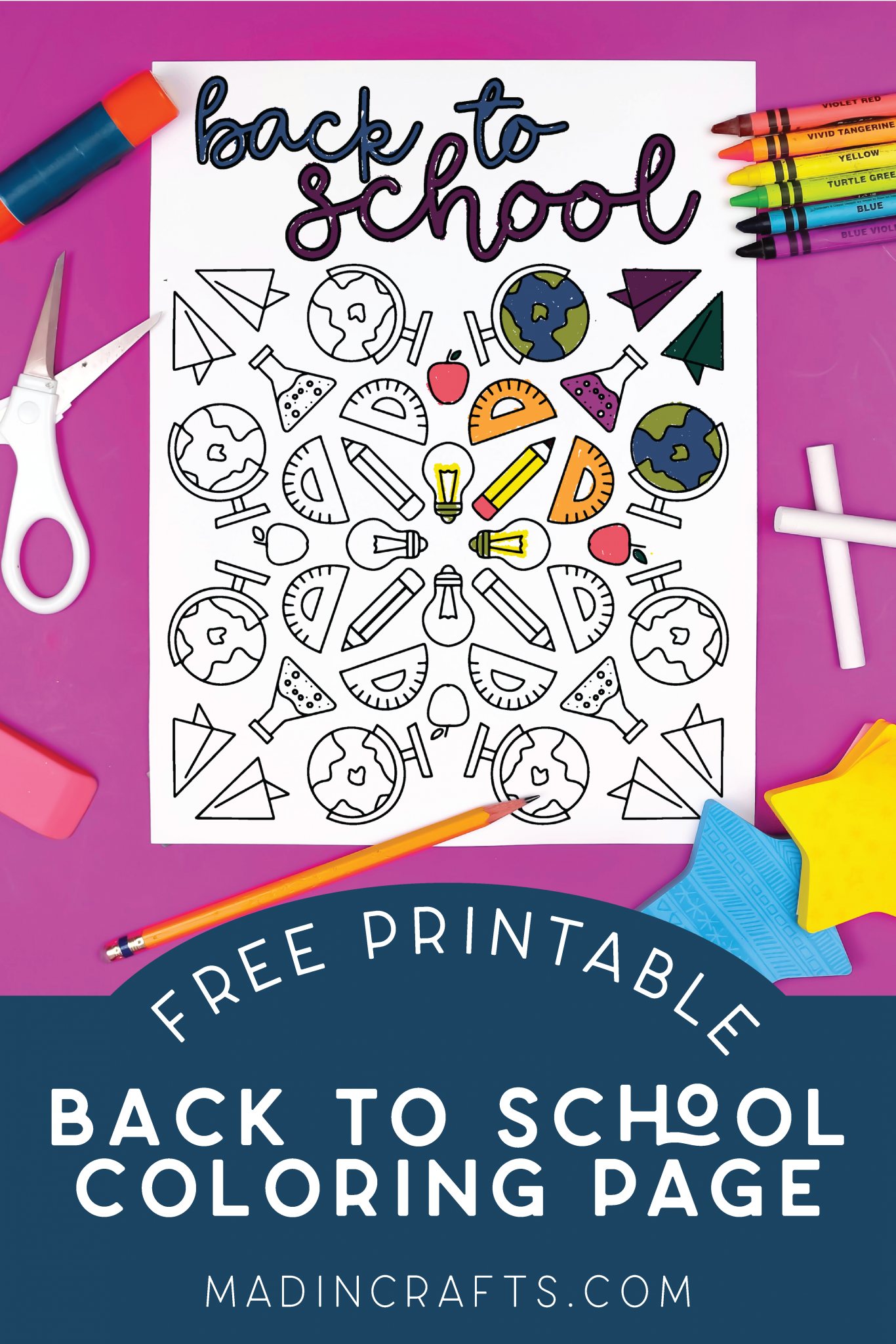FREE BACK TO SCHOOL COLORING PAGE Printables Mad in Crafts