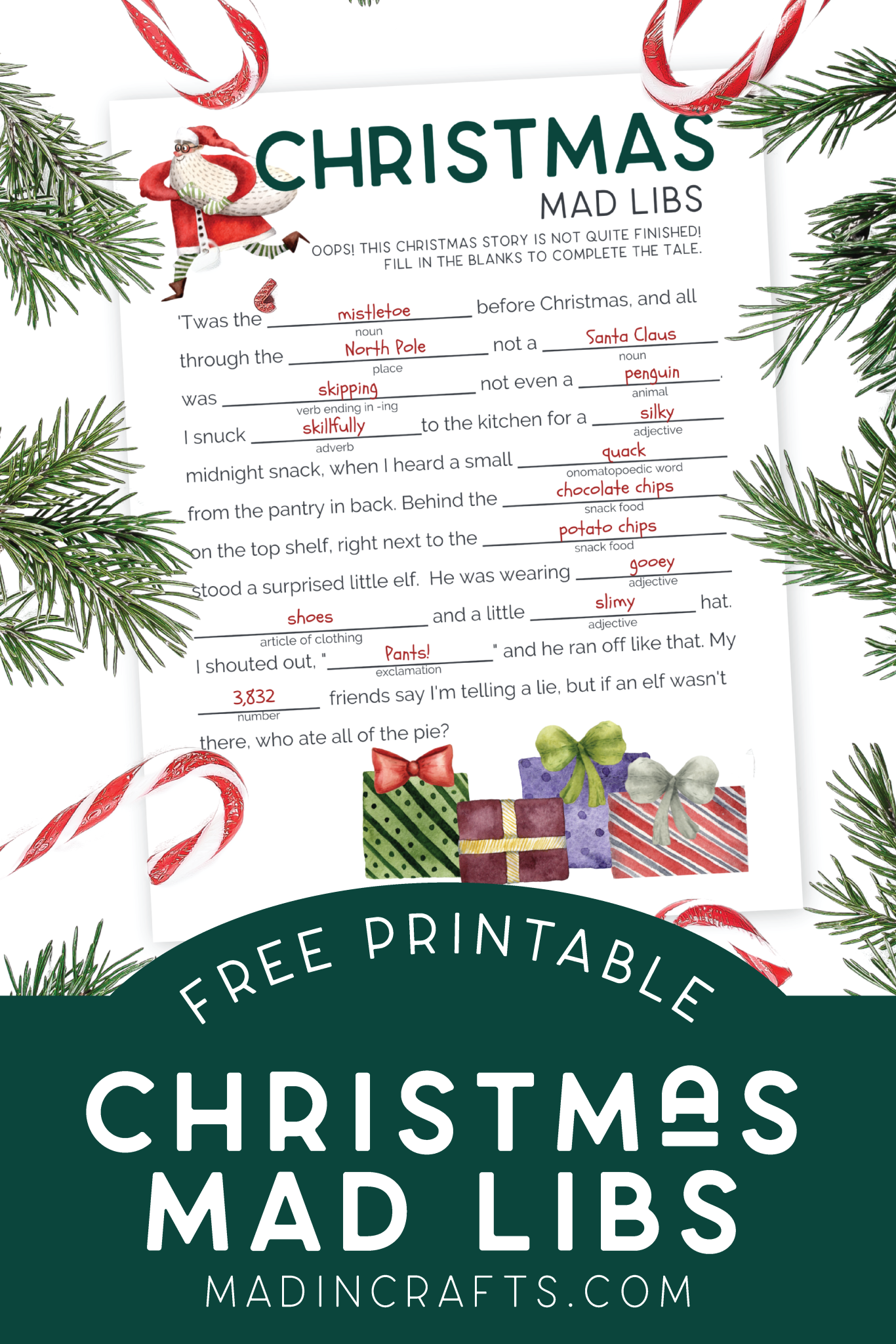 FREE PRINTABLE GINGERBREAD-THEMED MAD LIBS Christmas Mad in Crafts