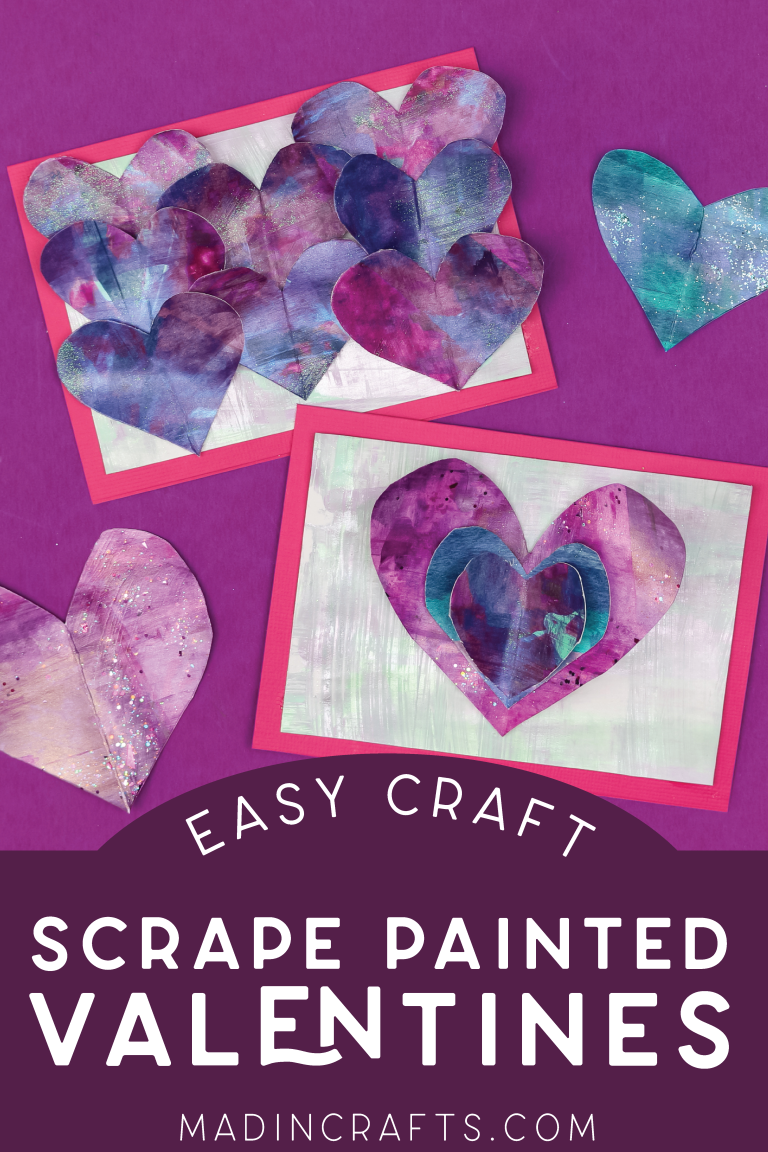 EASY HOMEMADE VALENTINES USING SCRAPE PAINTING Crafts Mad in Crafts