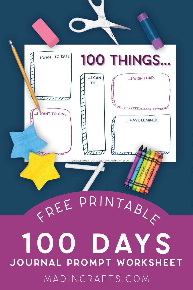100TH DAY OF SCHOOL WRITING PROMPTS WORKSHEET Printables Mad in Crafts