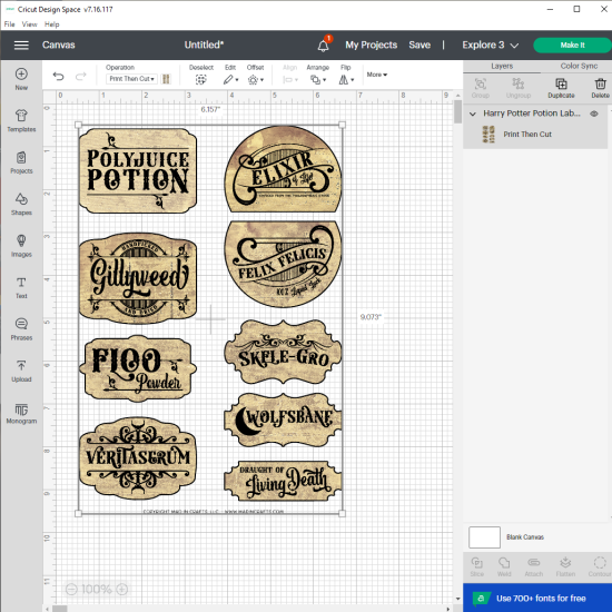 FREE PRINT THEN CUT HARRY POTTER POTION LABELS Crafts Mad in Crafts