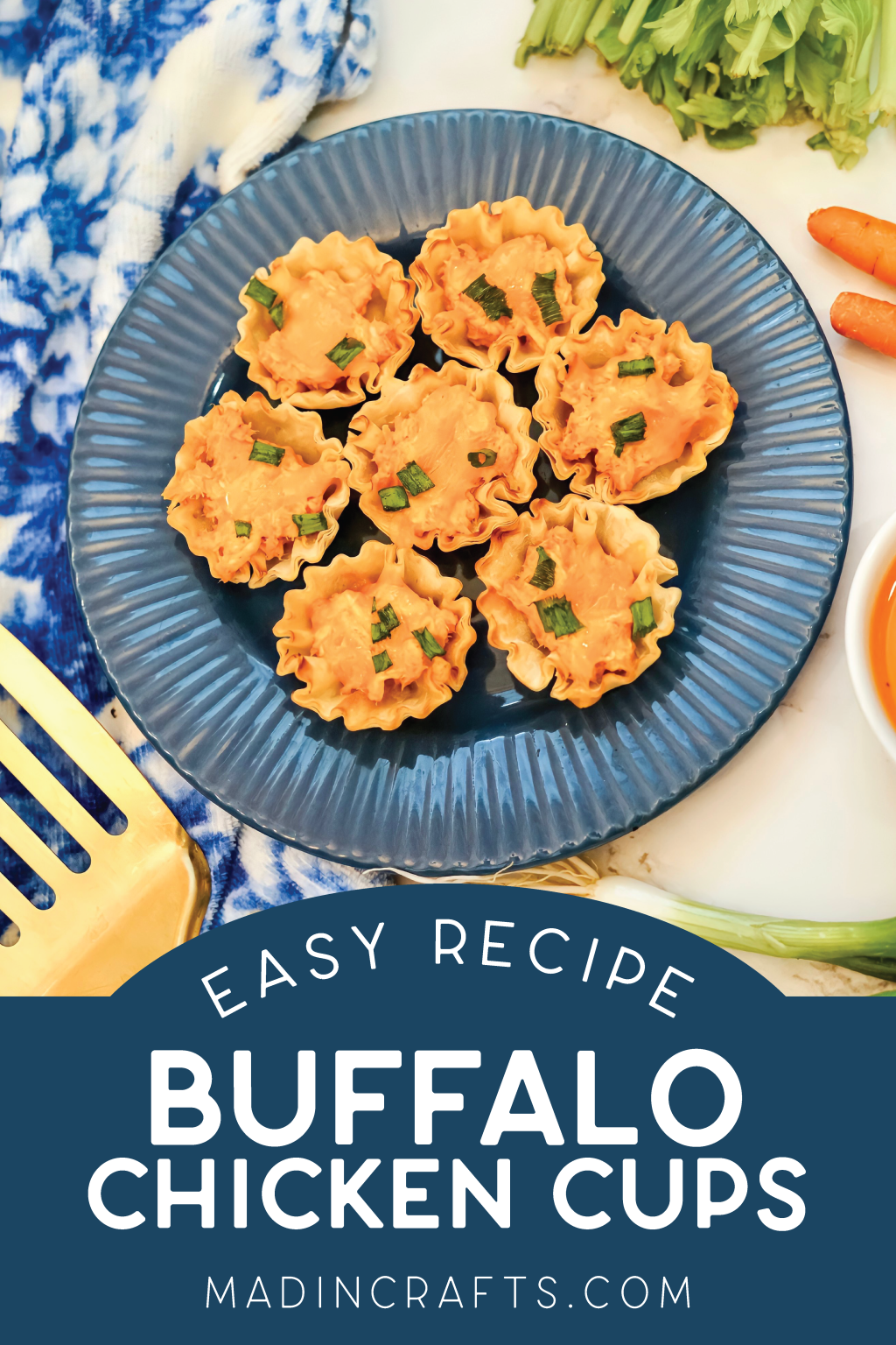 GAME DAY APPETIZER: BUFFALO CHICKEN CUPS Recipes Mad in Crafts