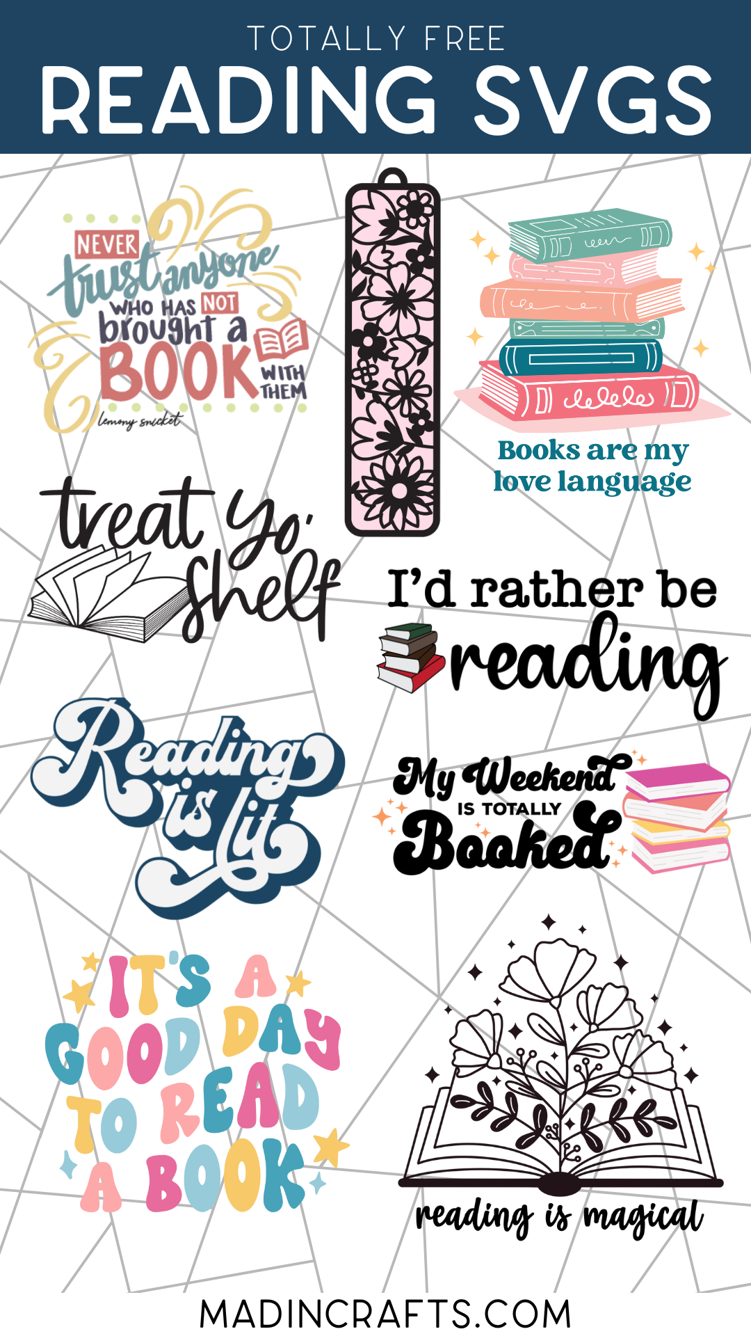 READING IS LIT SVG & OTHER FREE READING SVGS Free SVG Files Mad in Crafts