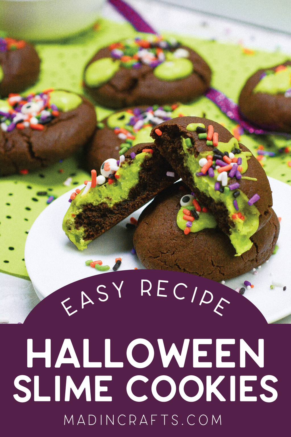 EASY HALLOWEEN COOKIES WITH SLIME FROSTING Mad in Crafts