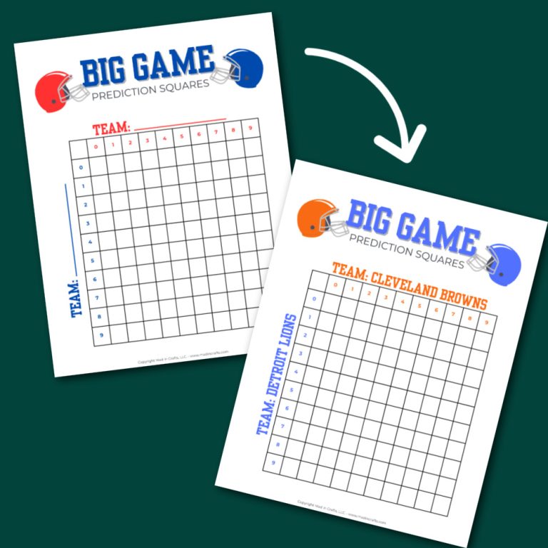 EDITABLE FOOTBALL SQUARES PRINTABLE (AND MORE!) Crafts Mad in Crafts